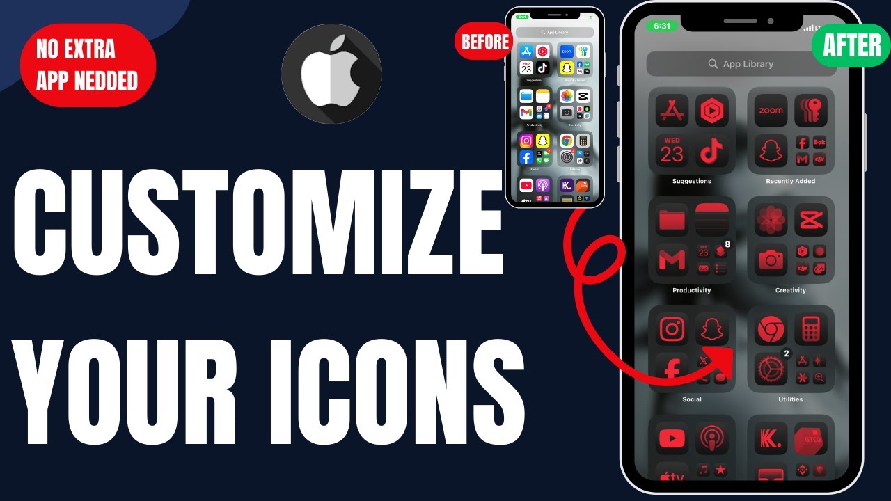 How To Customize iPhone App Icons Color (No Third Party Apps Needed ...