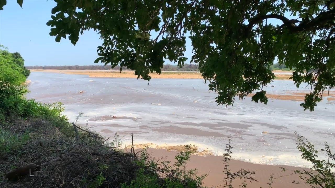 Limpopo River starting to flow at Crooks Corner in Kruger National Park ...