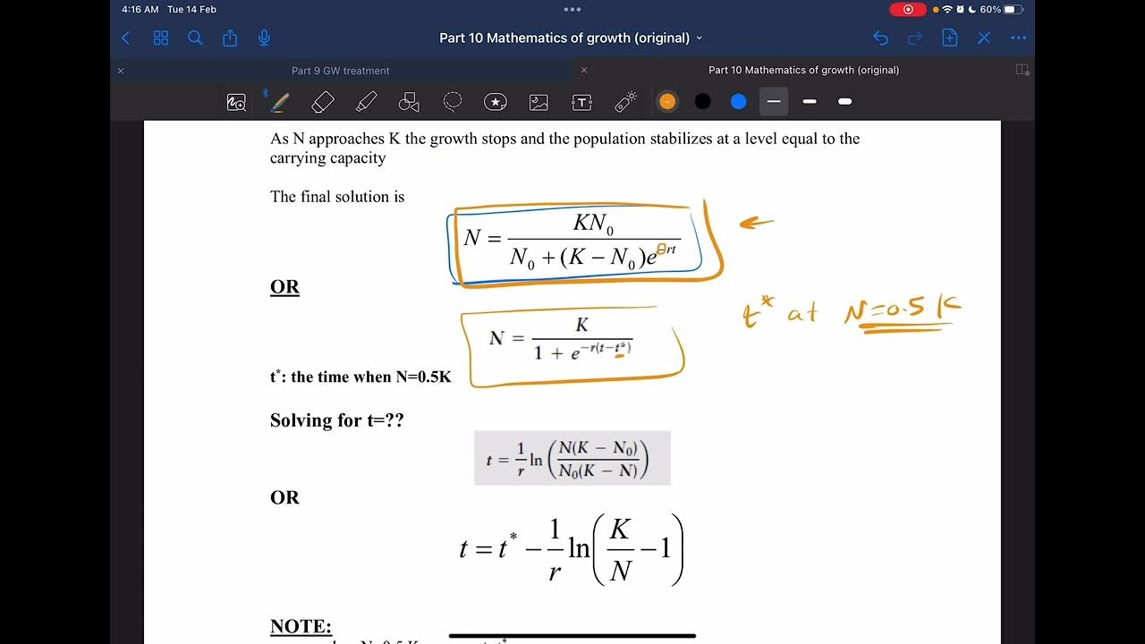 Part (10) Mathematical of Growth | lecture (2) “Logistic curve” - YouTube