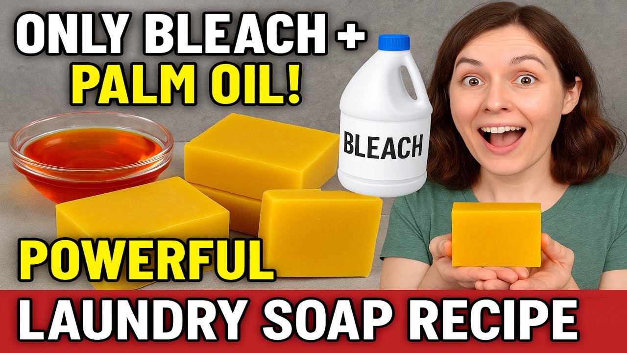 How I Made Powerful Laundry Bar Soap with Just Bleach Palm Oil! - YouTube