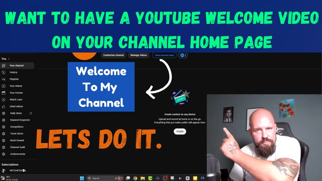 Add Welcome Video To Your YouTube Channel Homepage 📸 Boost with Killer ...