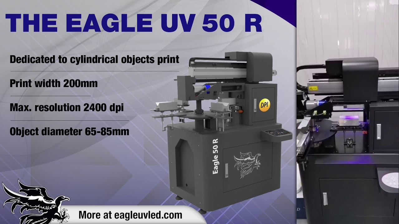 Eagle UV 50 R - Digital cylindrical printer - YouTube