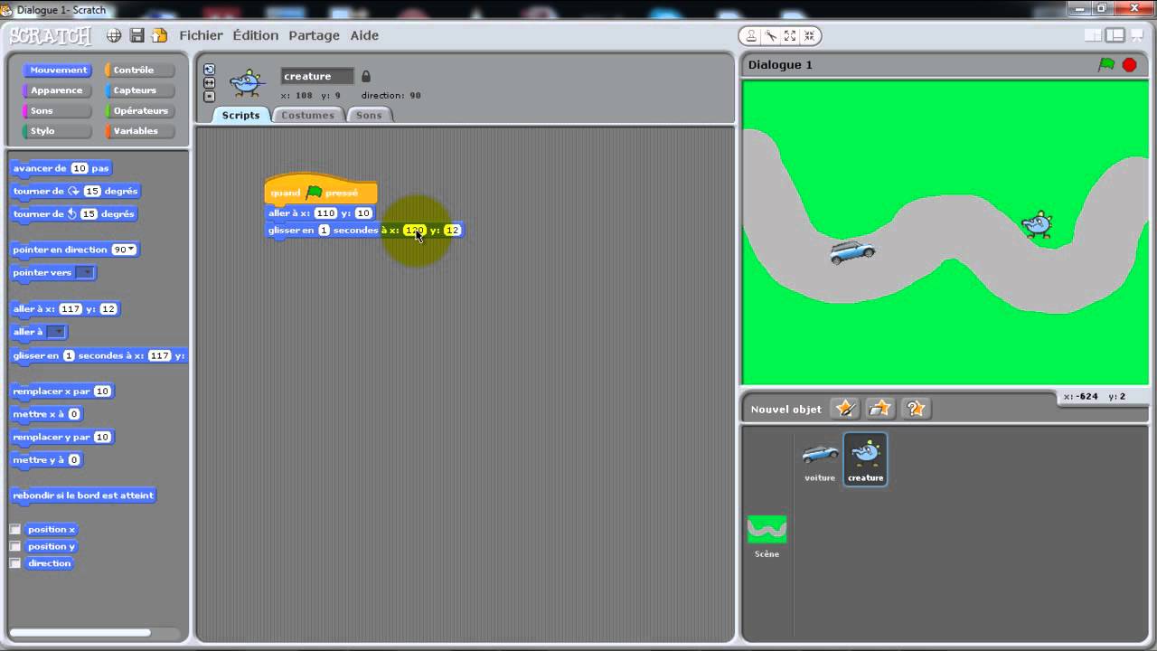 6 Minutes Scratch Leçon 3: Mouvement, itération et conditions - YouTube