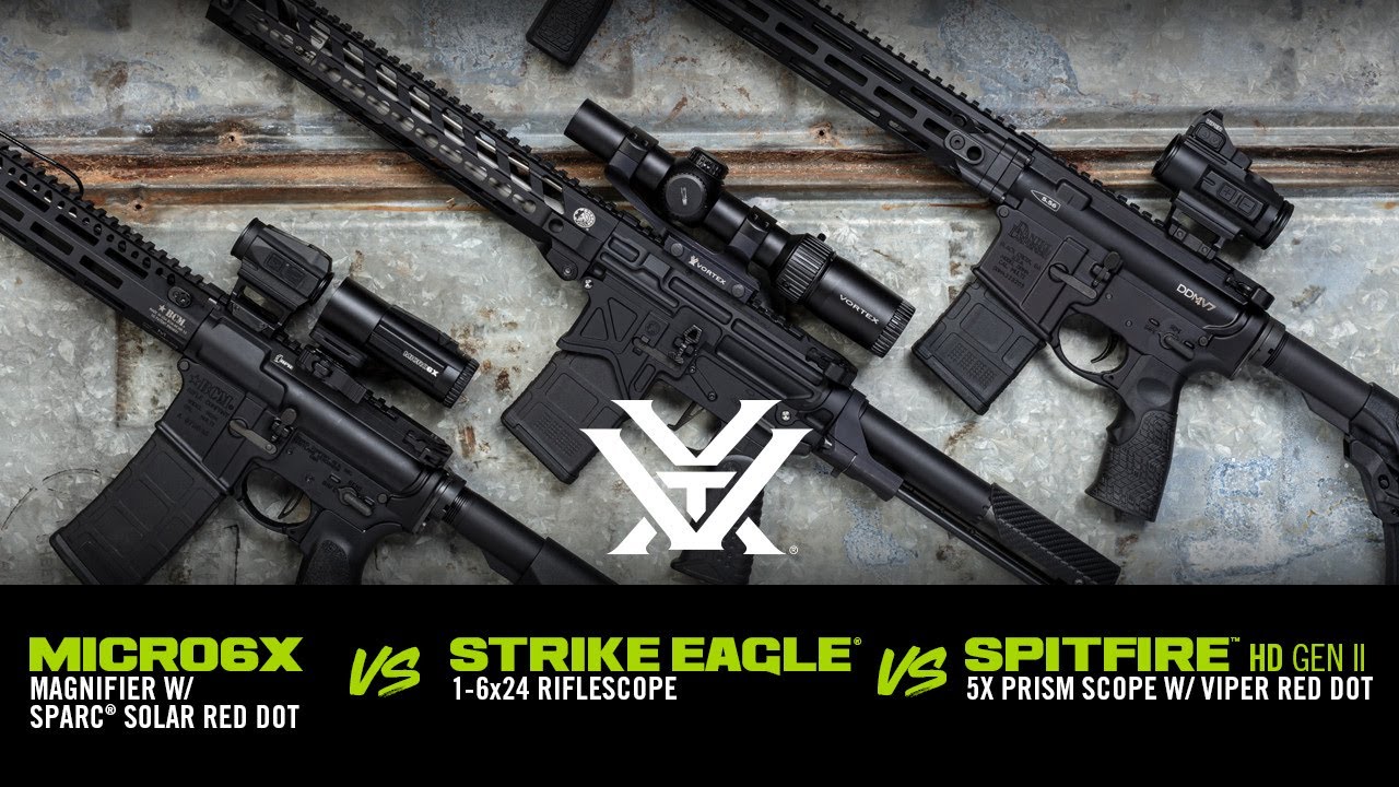 Micro6x + SPARC Solar Red Dot vs Strike Eagle 1-8x24 vs Spitfire HD Gen ...