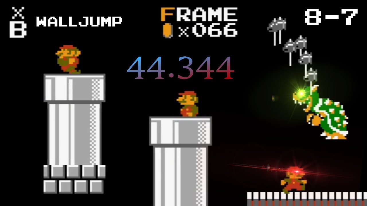 Super Mario Bros. 8-4 IL in 44.344 (8-7) *FWR* - YouTube