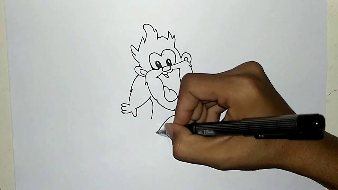 How to Draw Baby Taz Looney Tunes - YouTube