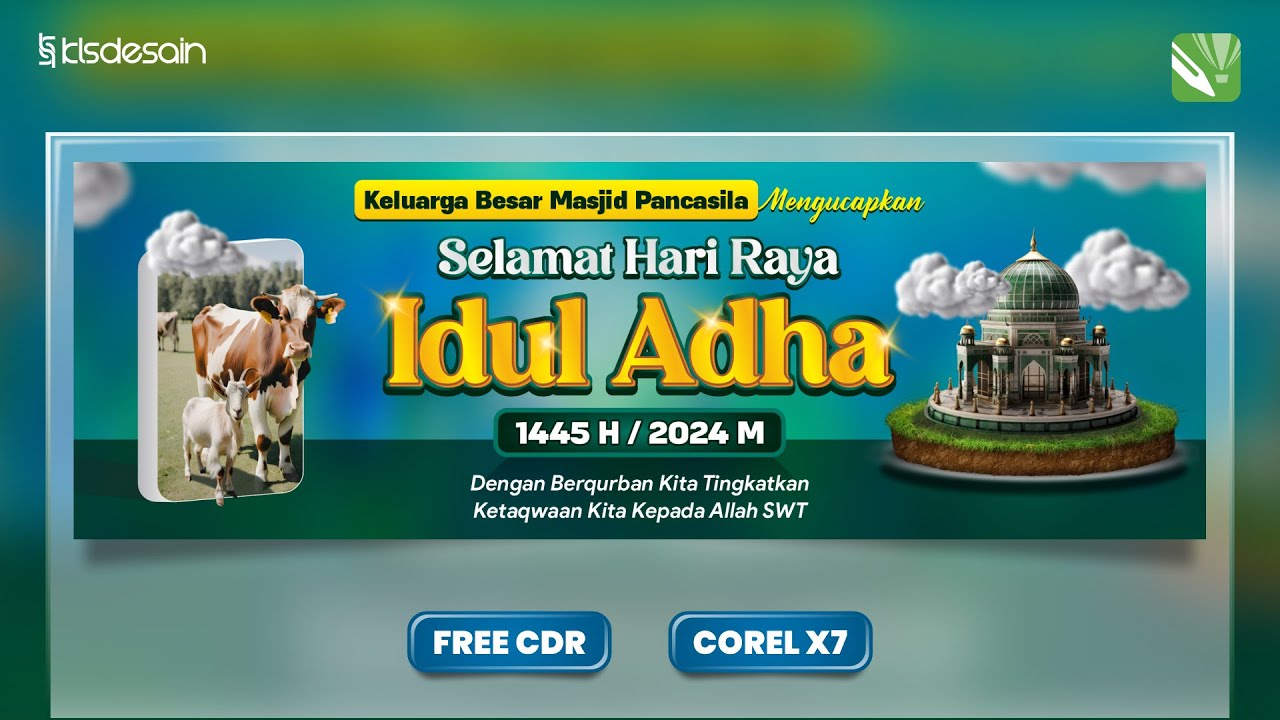 Desain Banner Idul Adha 1445 H / 2024 M #klsdesain - YouTube