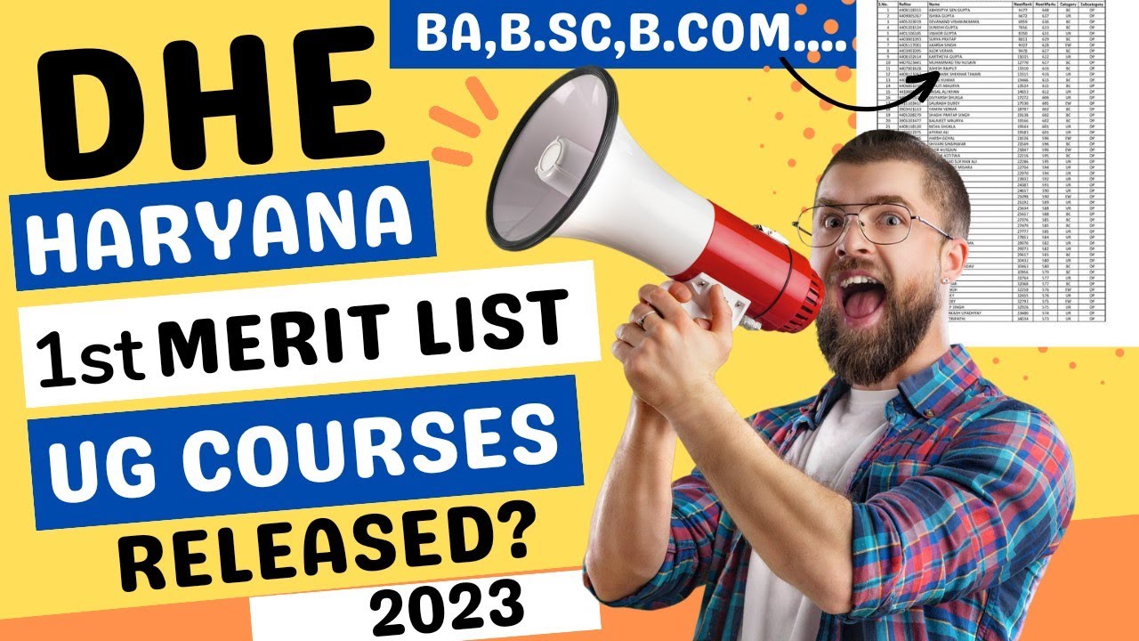dhe haryana merit list 2023 | dhe haryana ug merit list | mahir academy ...