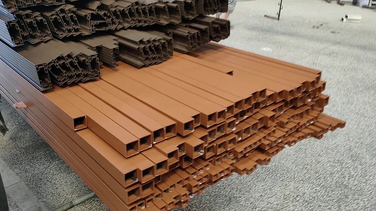 Aluminium profile powder coating 4 - YouTube
