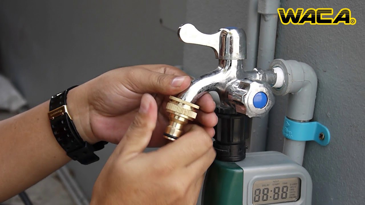 WACA ข้อต่อ 1/2 (4หุน) ข้อต่อก็อกน้ำ หัวทองเหลือง ใช้ได้กับสายยางทั่วไป ก๊อกน้ำทั่วไป - YouTube