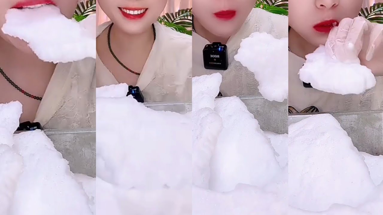 ICE BITE ASMR SQUEAKY CRUNCHY ICE 🧊CRISPY FLAKEY FROSTY ICE BITES🥶 ICE ...