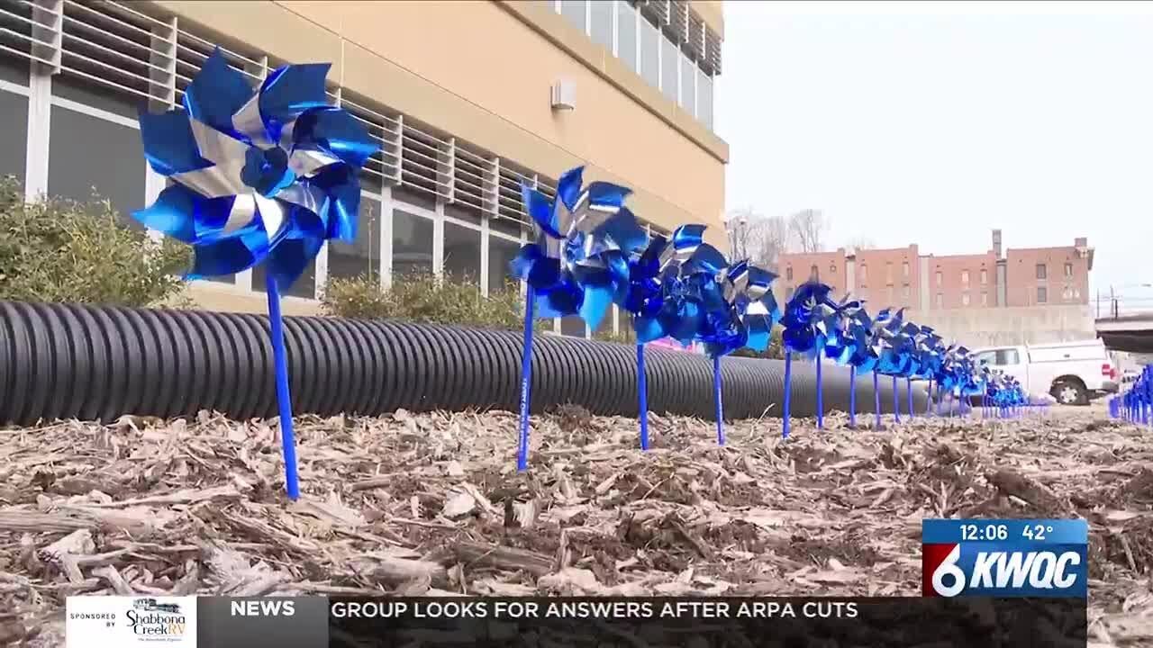 Davenport Fire Department Pinwheels for Prevention garden - YouTube