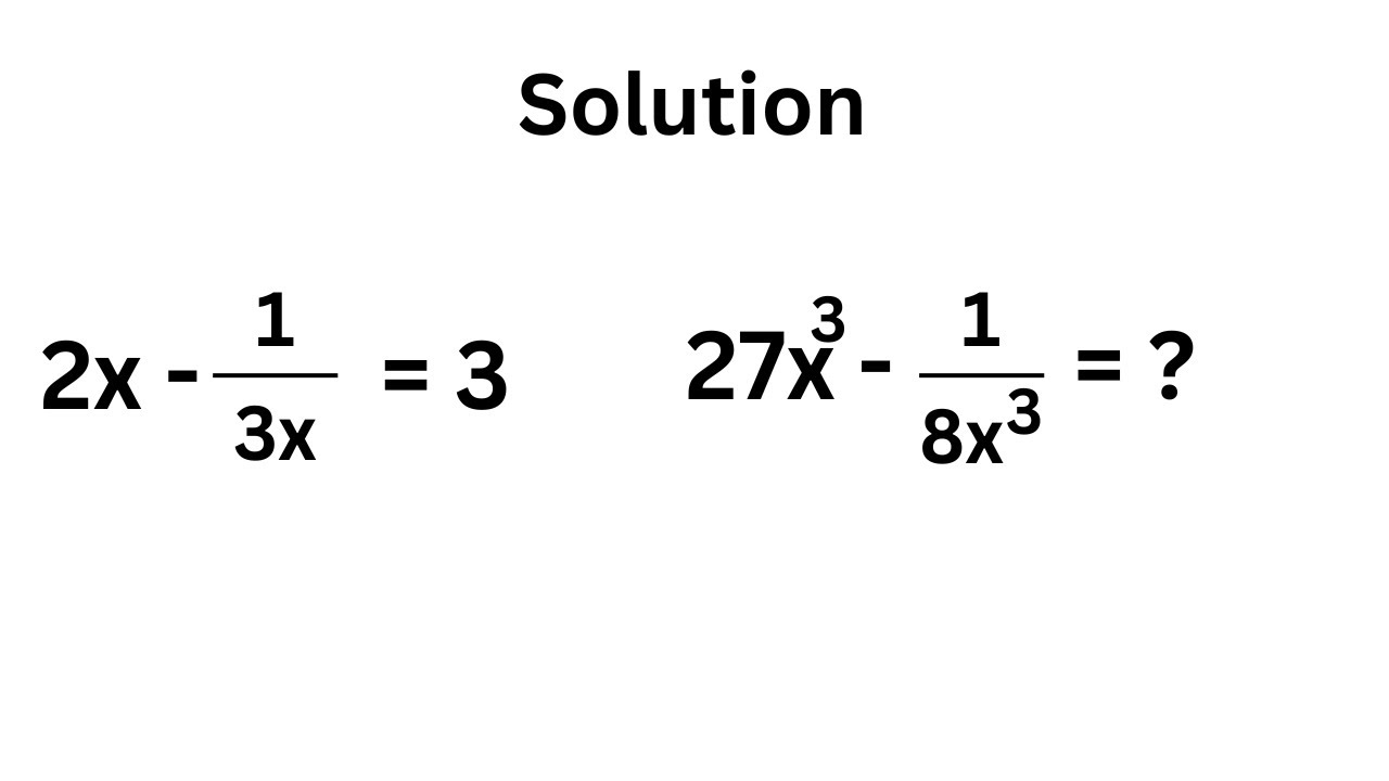 Nice algebra problem 2 | Math Olympiad Question - YouTube