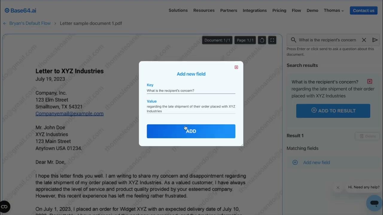 Base64.ai Question & Answer AI for Document Processing with Generative AI and Large Language ...
