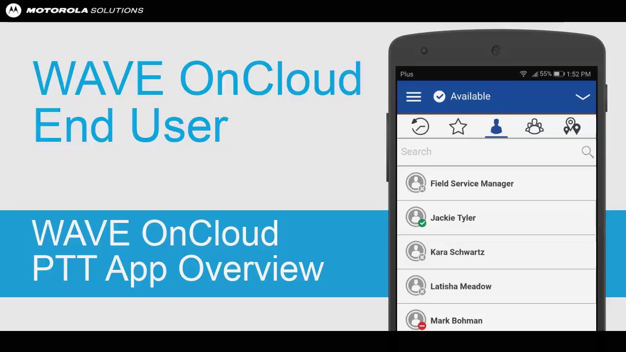 WAVE OnCloud Push-To-Talk Mobile App Overview - YouTube