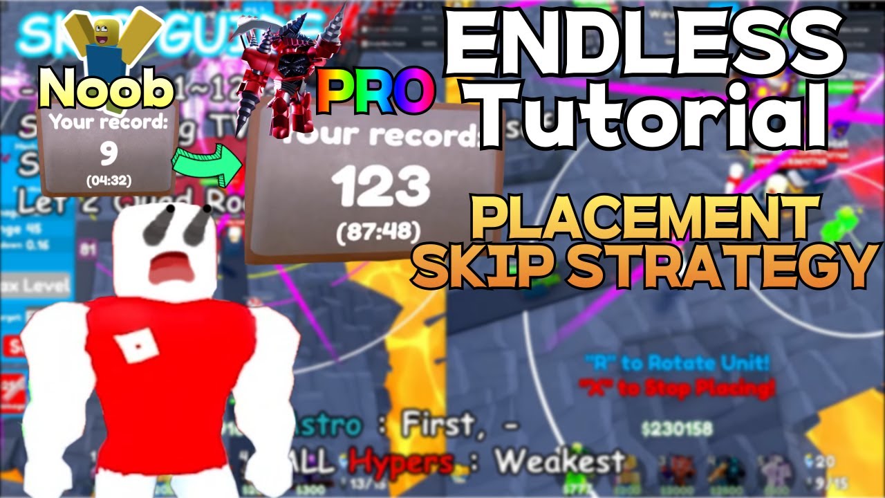 ENDLESS TUTORIAL PLACEMENT and SKIP STRATEGY - ENDLESS Toilet Tower ...