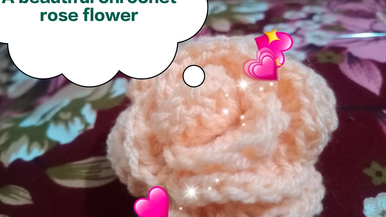 A full beautiful chrochet rose flower - YouTube