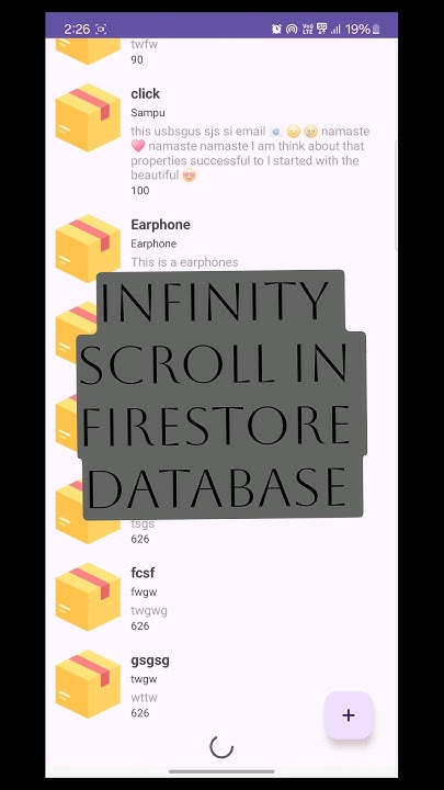 Infinity Scroll in firestore database recyclerview #firestore #recyclerview #firebase - YouTube