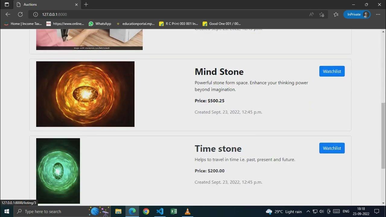 CS50 WEB Programming with Python and JavaScript project 2 (commerce) - YouTube