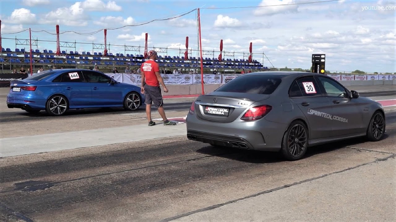 Audi RS3 vs Mercedes AMG C63s - Drag Race - YouTube
