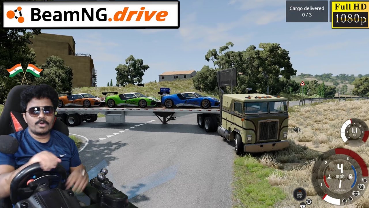 Sports Cars Delivery Realistic BeamNG.drive PC game with Steering - YouTube