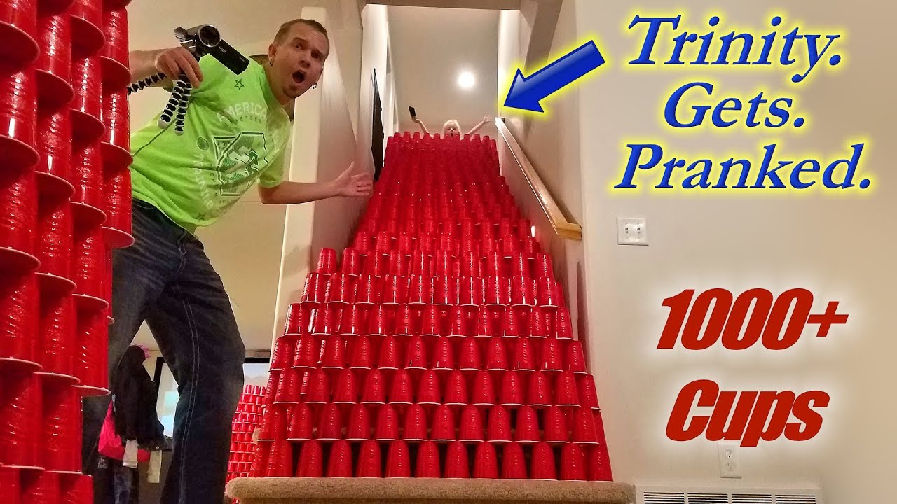 EPIC Solo Cup Prank on Trinity!! 10,000 Cups *So Funny!* - YouTube