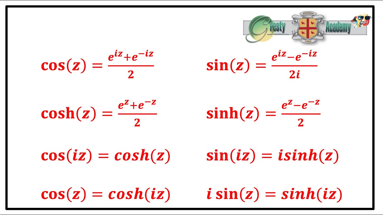 Differentiating Trigonometric Identities Cos Z And Sin Z For Complex Z