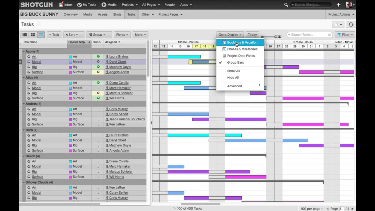 Shotgun Software Tip 6: Gantt Overlays - YouTube