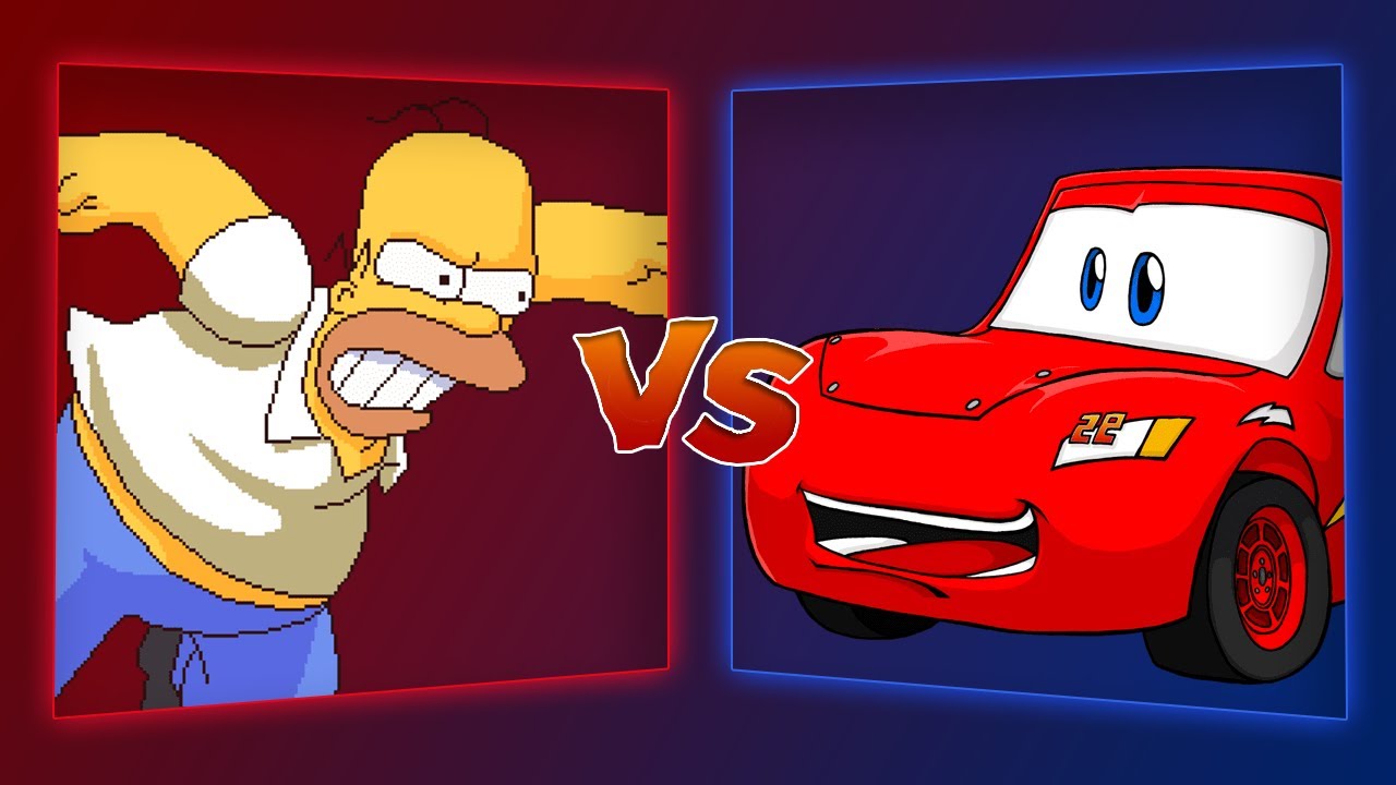 MUGEN Battle - Homer Simpson vs Lightning McQueen - YouTube