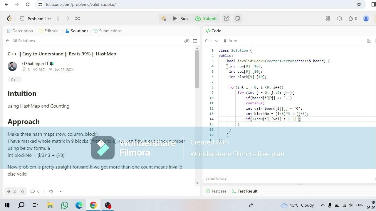 Leetcode-36.Valid Sudoku problem for Interview #dsa #whitecoding #valid ...