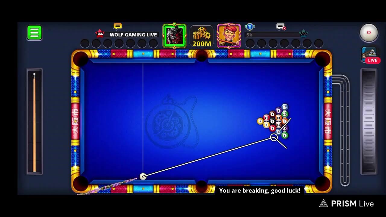 Live streaming 8 BALL POOL 200m table - YouTube