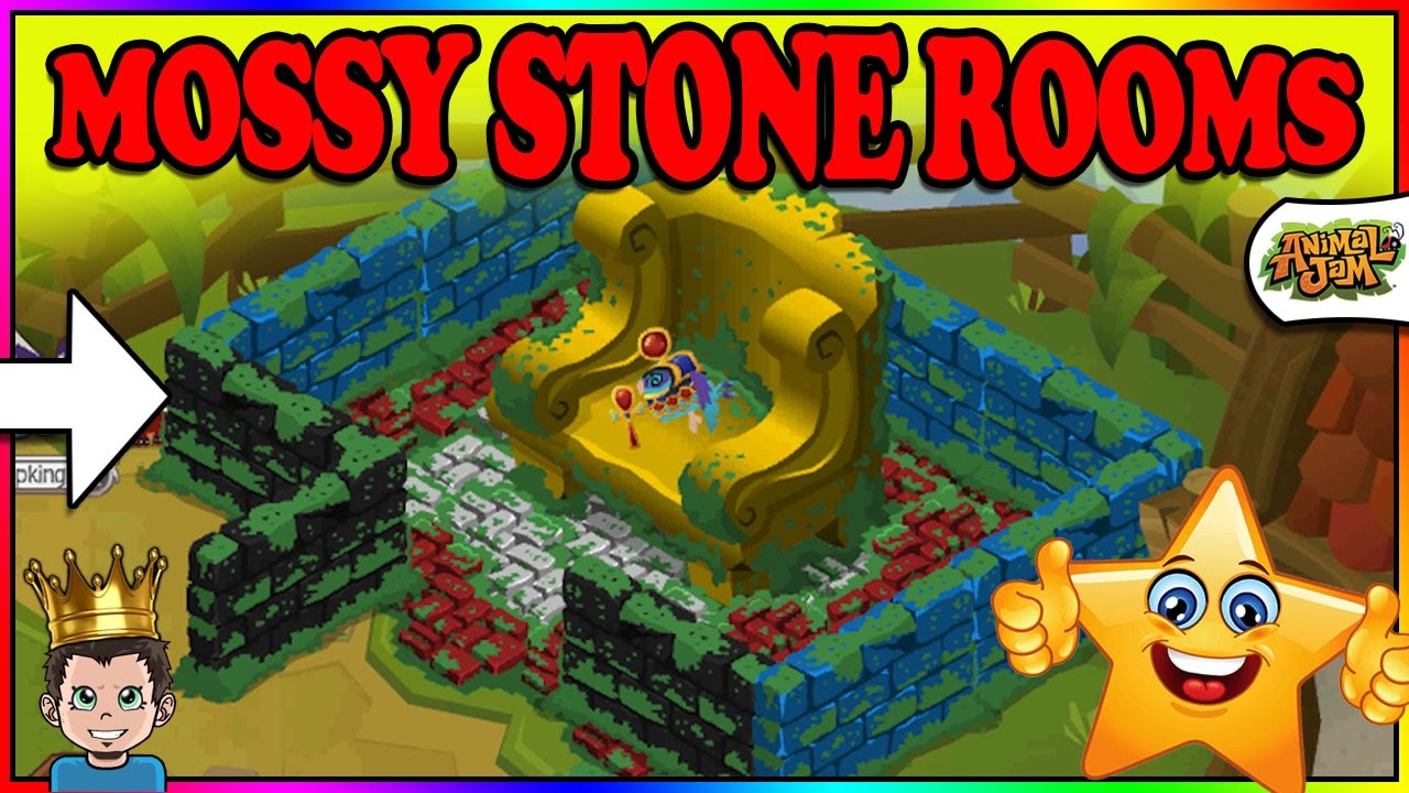 HOW TO MAKE MOSSY STONE ROOMS IN YOUR ANIMAL JAM DEN - YouTube