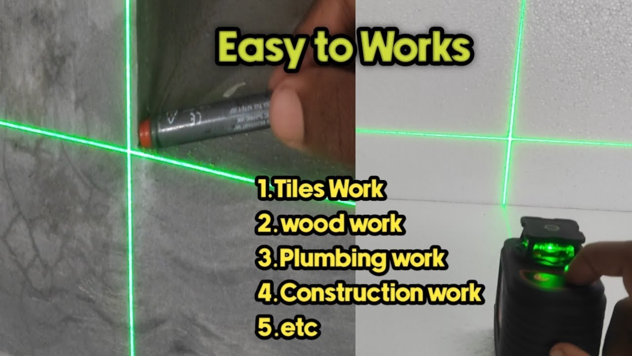 Laser Level Using | Tiles work | wood work | plumbing work ...