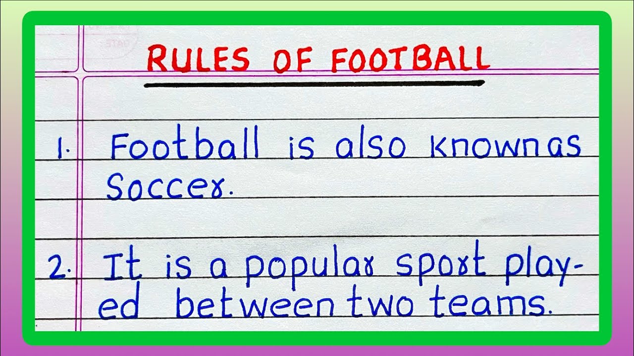 Rules Of FOOTBALL 10 Rules Of FOOTBALL YouTube Rules Of FOOTBALL 10 Rules Of FOOTBALL YouTube
