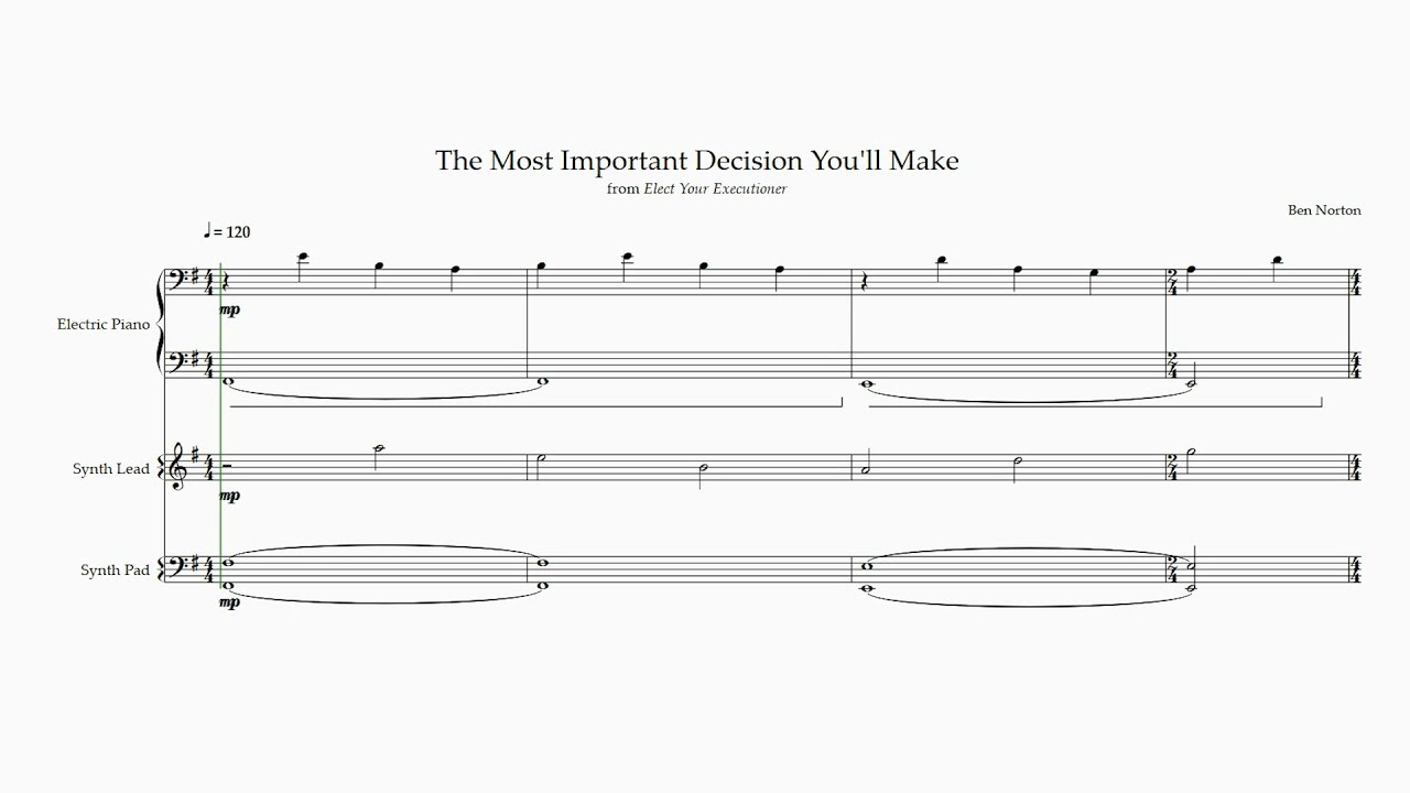 PECULATE - The Most Important Decision You'll Make (sheet music) - YouTube