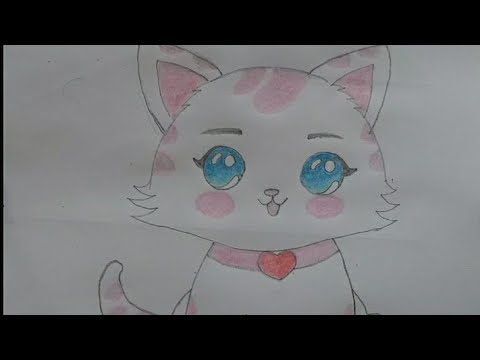 How to draw cartoon cat || cute cartoon cat drawing - YouTube