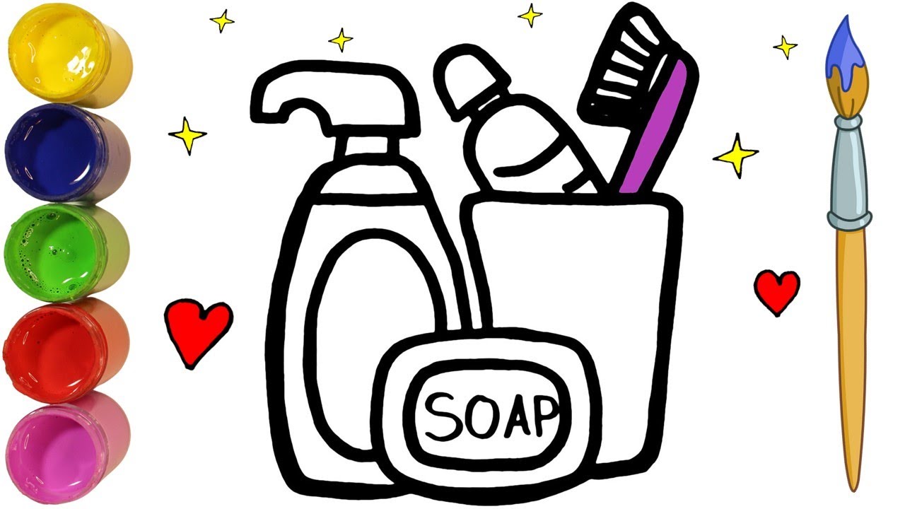 How To Draw Soap & Paste | Drawing and Coloring for Kids & Toddlers ...