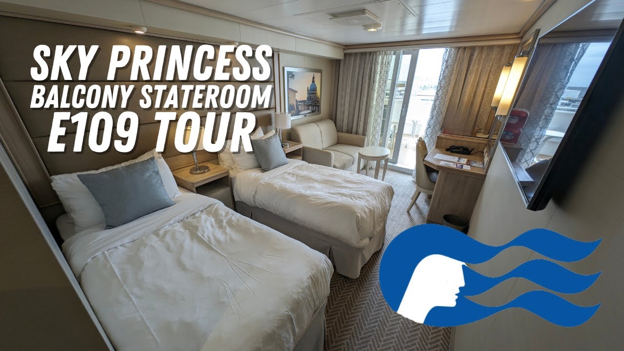 Sky Princess E109 Balcony Stateroom Tour - YouTube