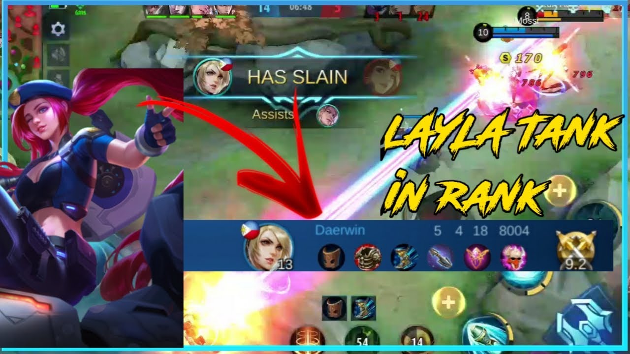 Layla Tank 🤣 On rank | Mobile Legends: Bang Bang - YouTube