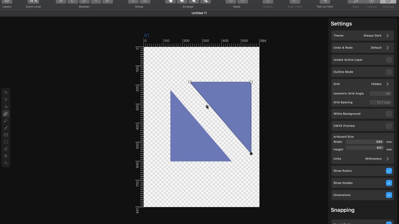 Vectornator 3.5.5 - How to cut a shape - YouTube
