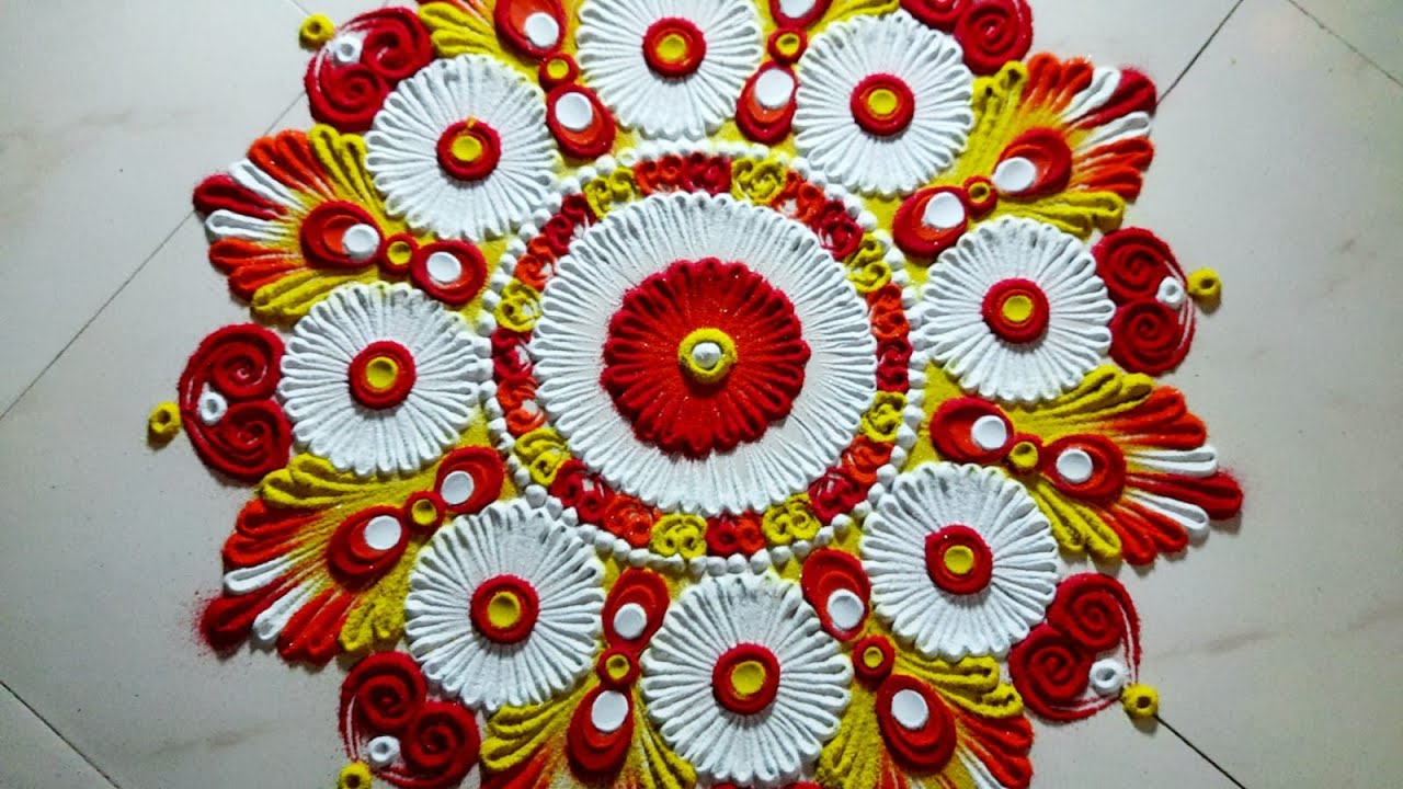 Beautiful Multicolored attractive creative awesome festive rangoli|📳 ...