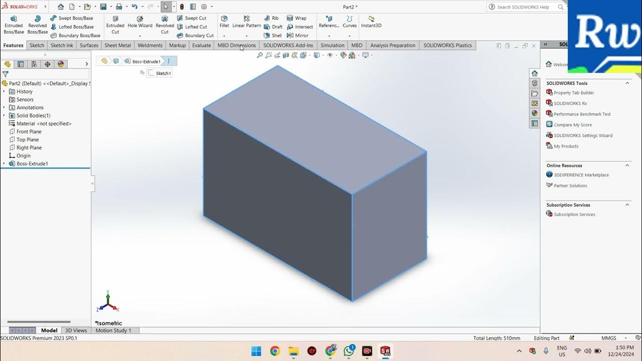 HOW TO CREATE FILLET , UKO WAKORESHA SOLIDWORKS PART 2 Beginners #Rwa_Innovation_Hub - YouTube