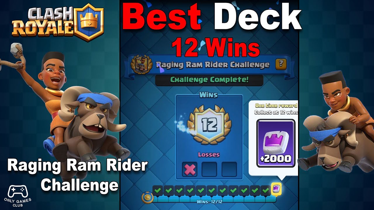 The Best Deck For Raging Ram Rider Challenge In Clash Royale |12 Wins ...