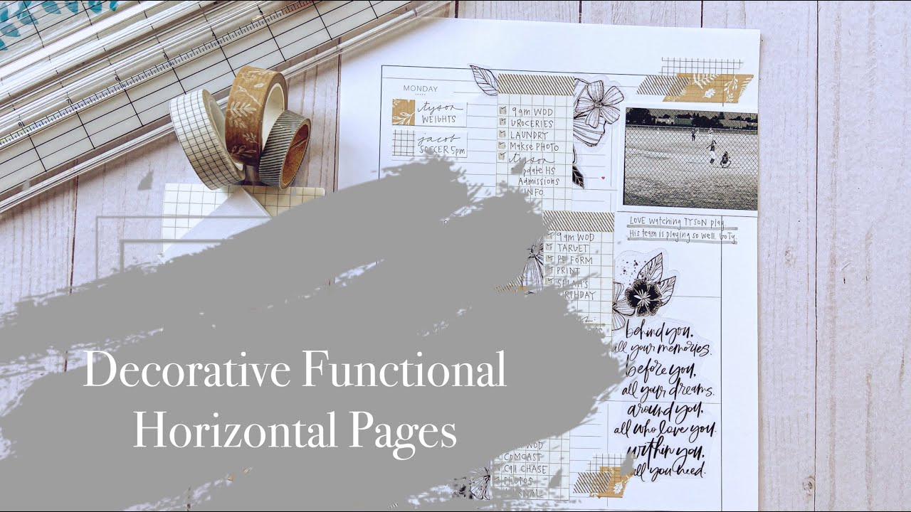 Functional, Decorative Horizontal Planner Layout - YouTube