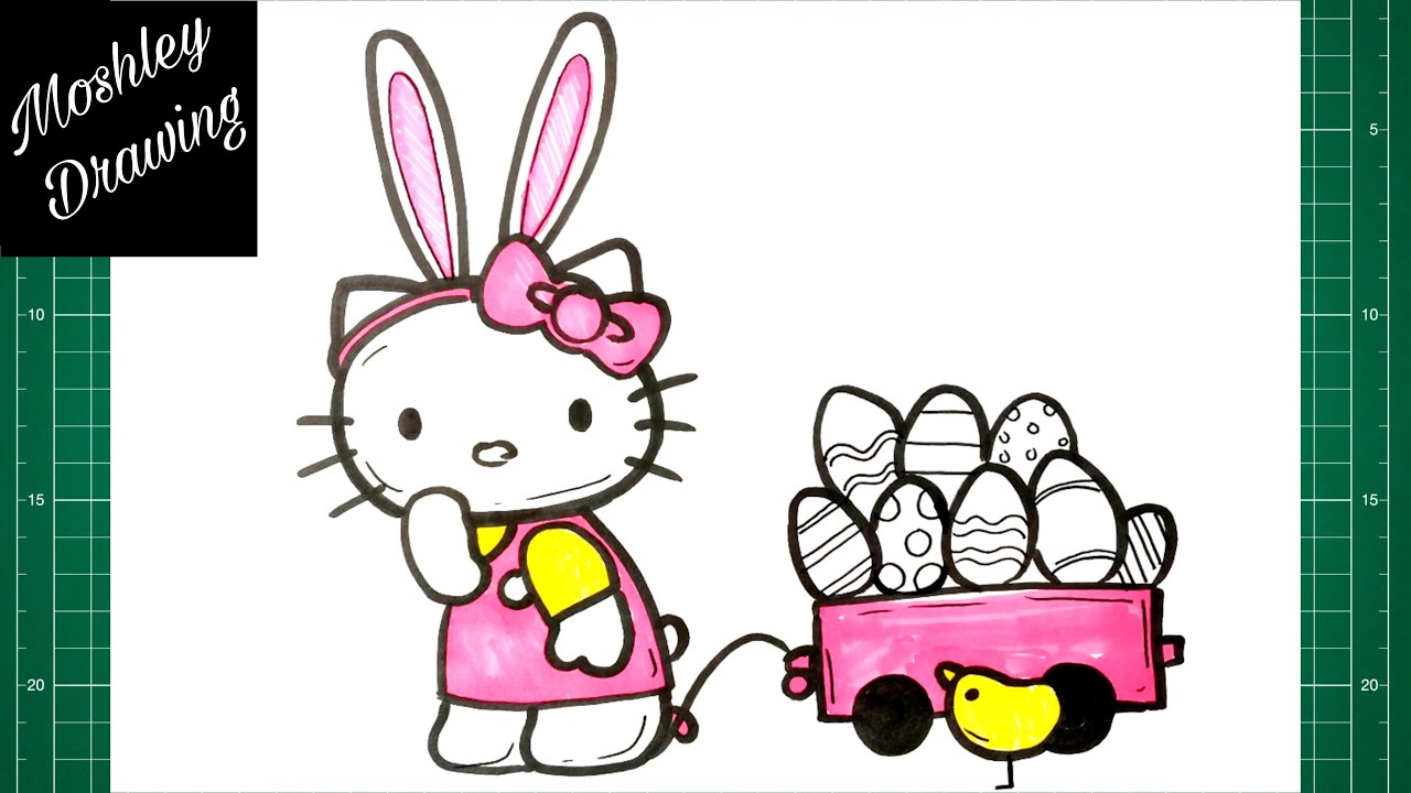How to Draw Easter Hello Kitty - YouTube