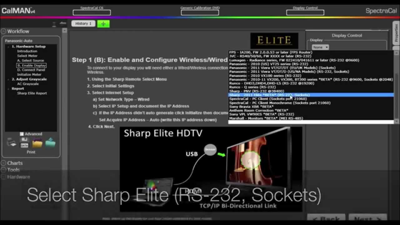Sharp Elite Display Setup with CalMAN display calibration software ...