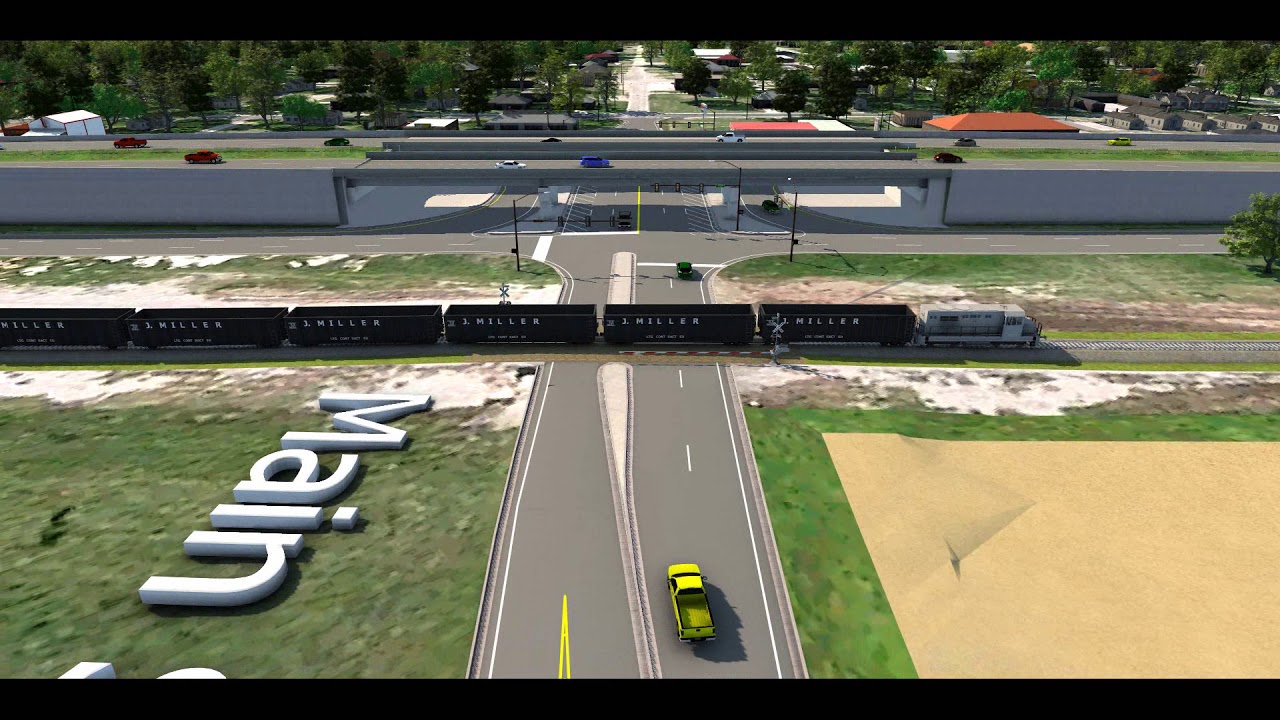 US-69 through Calera, Proposed B Street Connector bridge over railroad ...