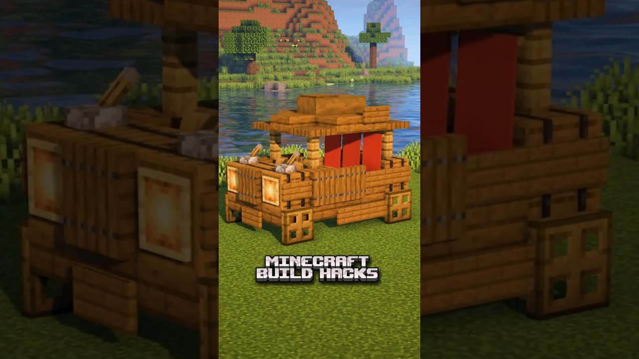 Unbelievably Easy Minecraft Build Hacks: Wooden Car🚗 #minecraft # ...