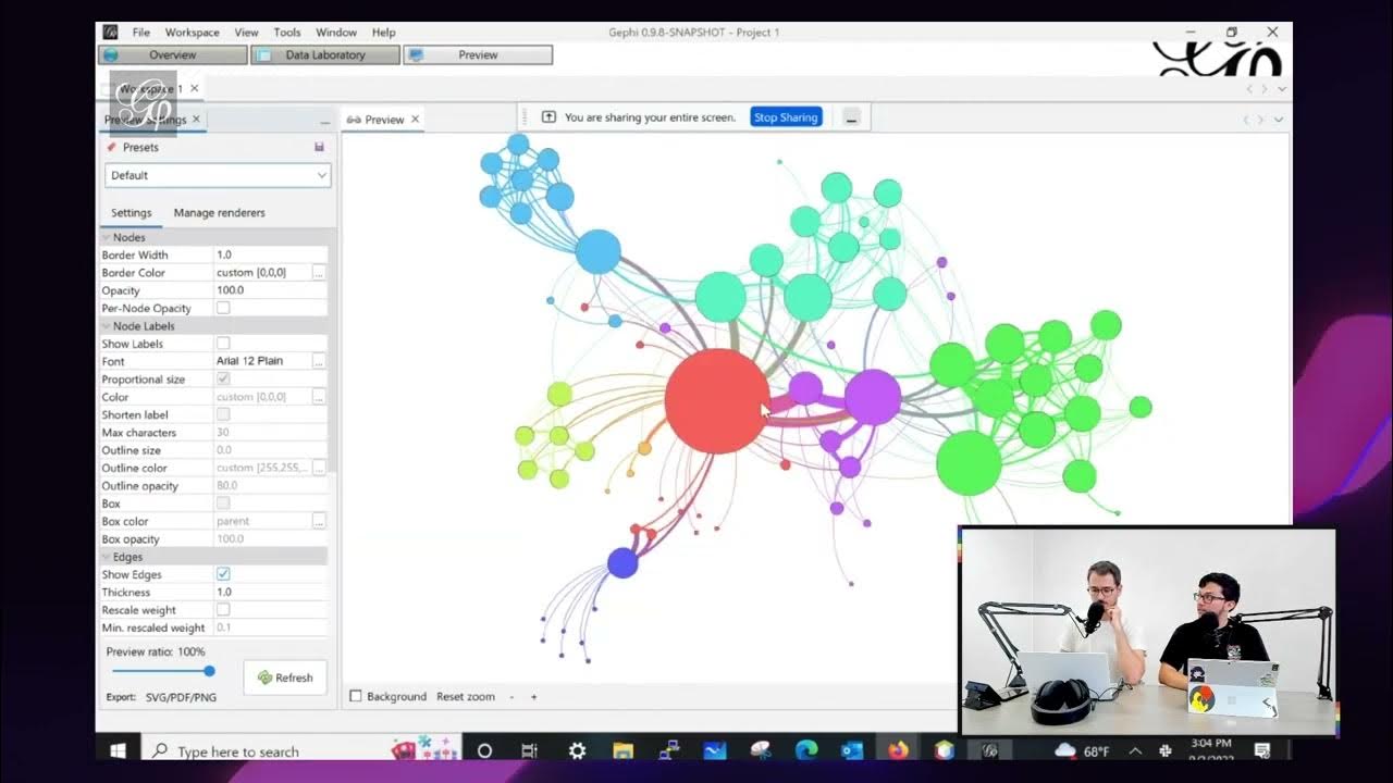 Node borders in the export, by Roberto Luna-Garcia - Gephi Week 2022 - 11/19 - YouTube