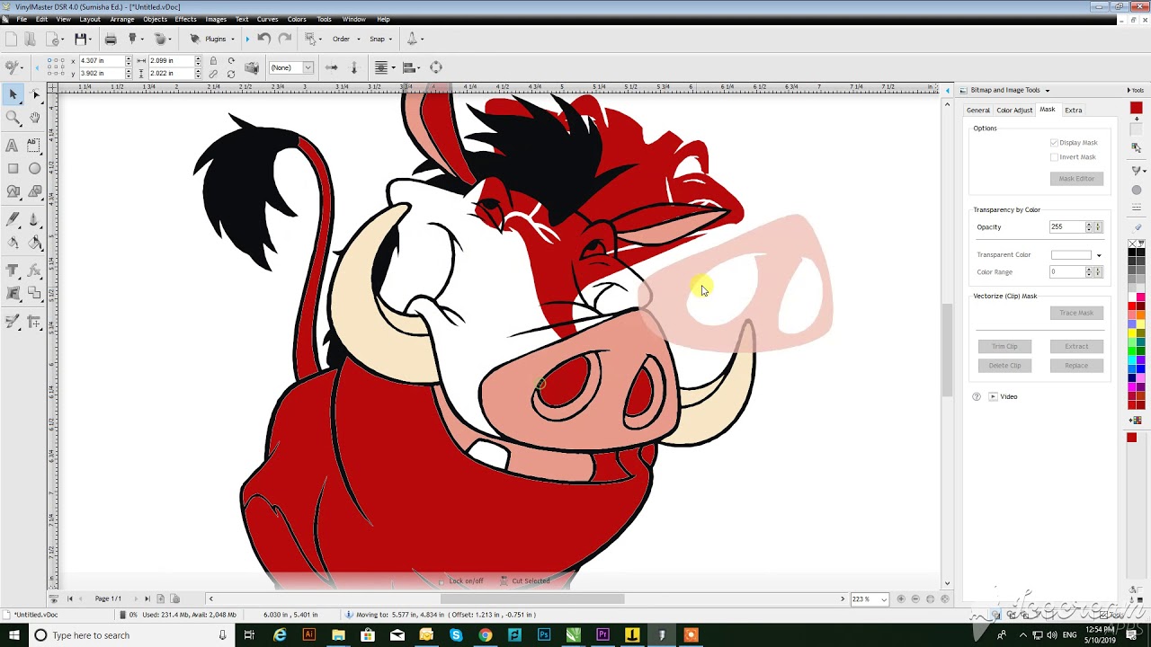 VINYLMASTER ; color tracing in vinylmaster - YouTube